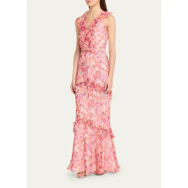 Saloni Rita Printed Silk Maxi Dress - 2472-kinja