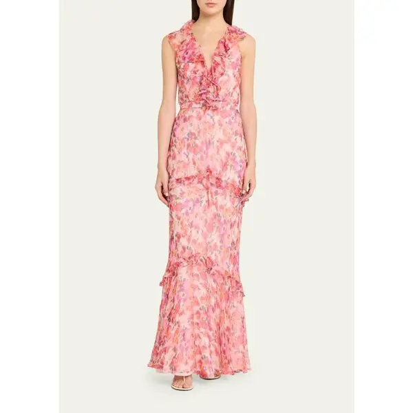 Saloni Rita Printed Silk Maxi Dress - 2472-kinja