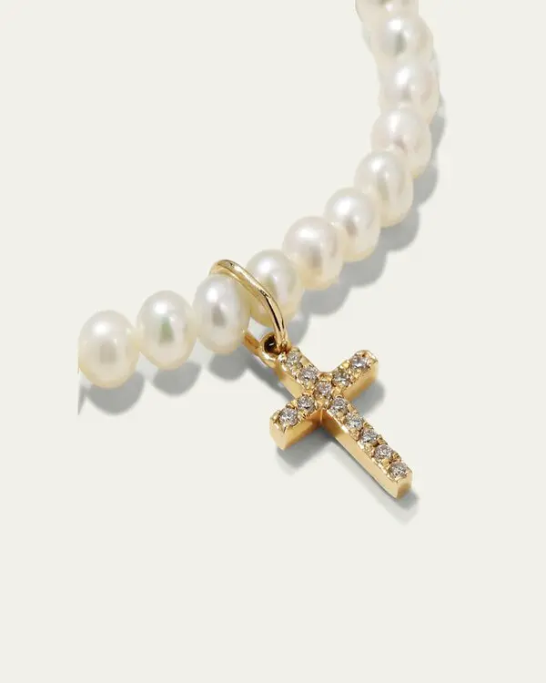 SYDNEY EVAN 14k Yellow Gold Diamond Cross And Bracelet