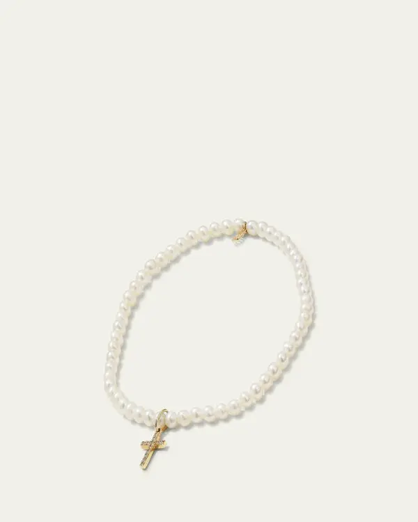 SYDNEY EVAN 14k Yellow Gold Diamond Cross And Bracelet