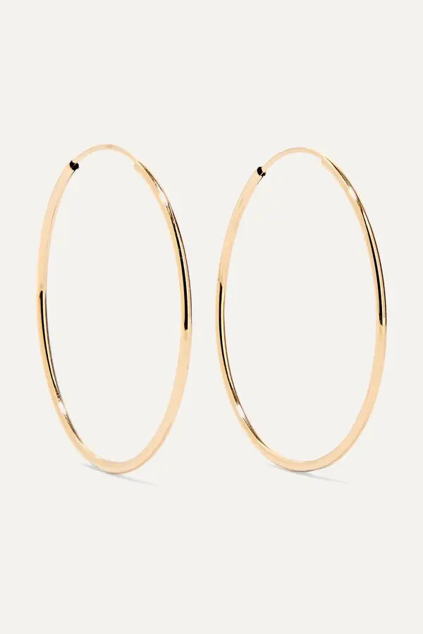 LOREN STEWART Net Sustain Infinity 14-karat Hoop Earrings