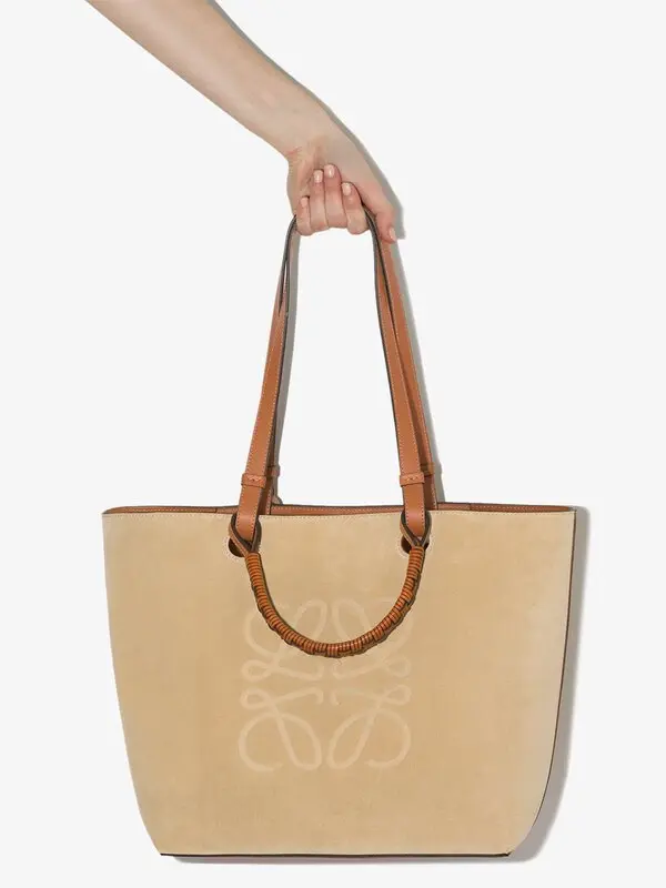 Loewe Anagram Suede Tote Bag