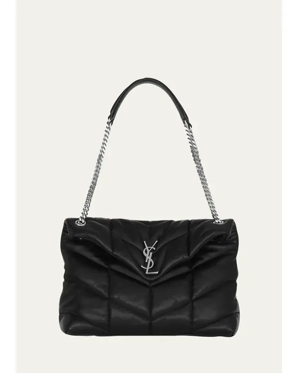 Saint Laurent Lou Puffer Shoulder Bag - Black