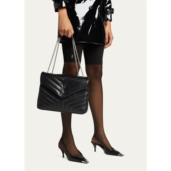 Saint Laurent Lou Puffer Shoulder Bag - Black