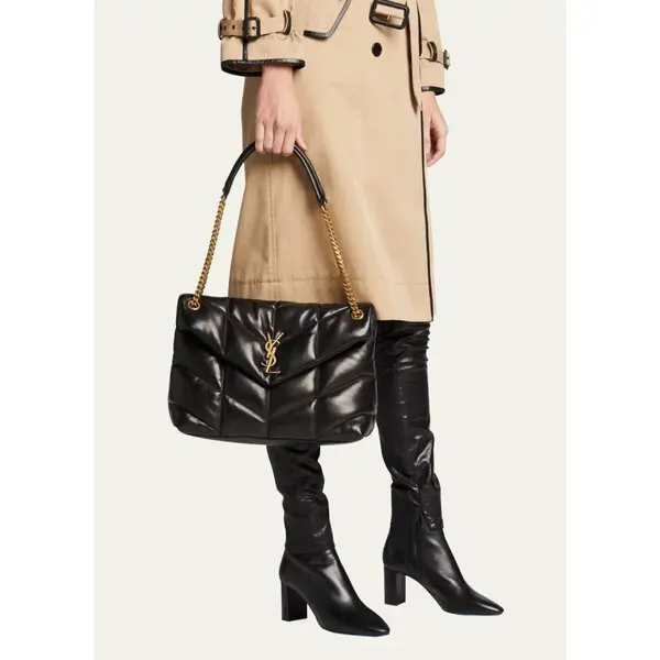 Saint Laurent Lou Puffer Shoulder Bag - Black
