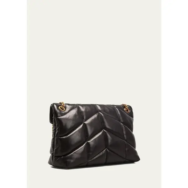 Saint Laurent Lou Puffer Shoulder Bag - Black