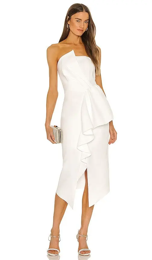 ELLIATT Reception Strapless Midi Dress - Ivory