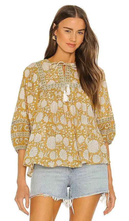 CLEOBELLA Amarilis Blouse In Mustard