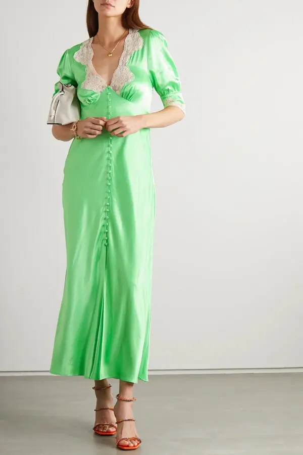 green emerald velvet dress Amina Midi Dress in Green City Floral Olive