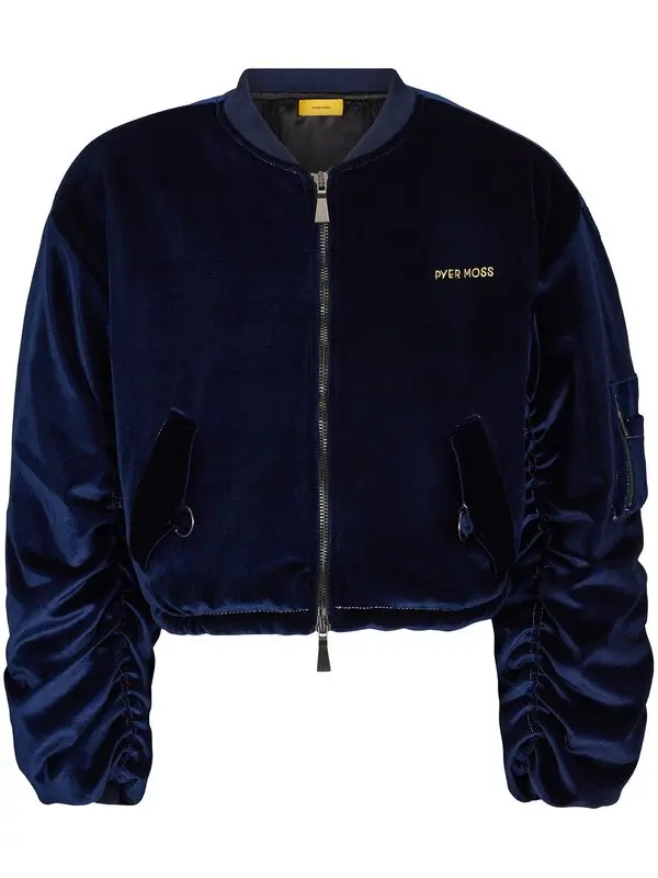 PYER MOSS Vevet-effect Bomber Jacket