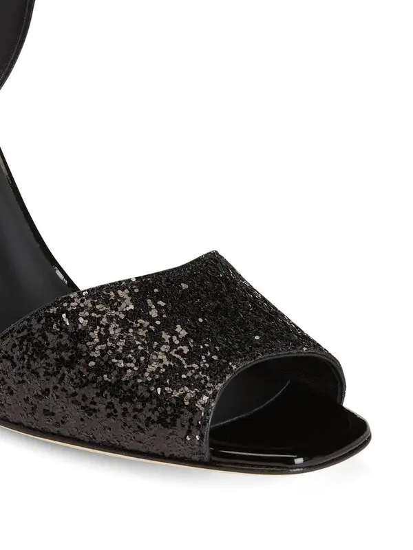 GIUSEPPE ZANOTTI Emmanuelle 80mm Glitter Sandals - Black