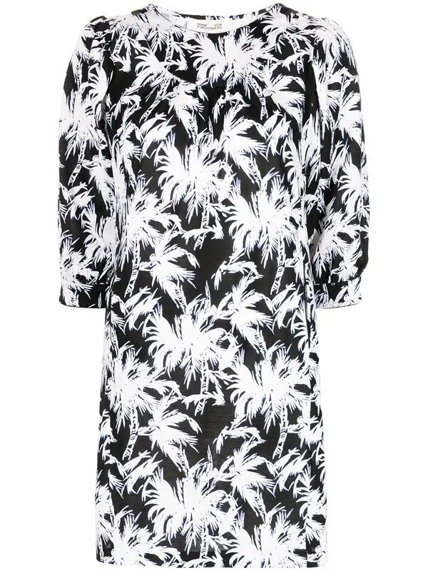 Diane Von Furstenberg Noel Palm-tree Print Dress