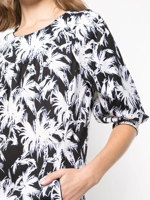 Diane Von Furstenberg Noel Palm-tree Print Dress