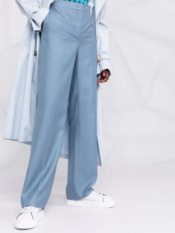 FERRAGAMO High-waisted Silk Trousers