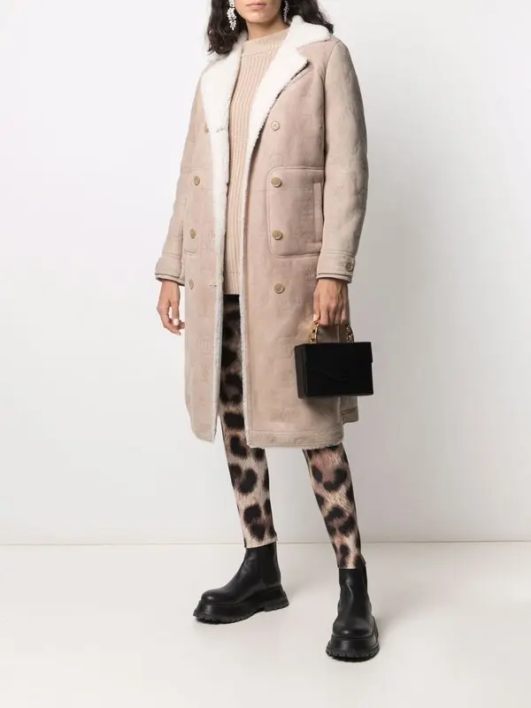 Philipp Plein Monogram-embossed Shearling Coat