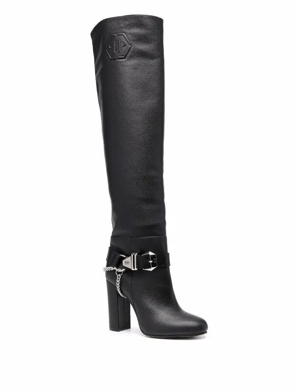 Philipp Plein Buckle-detail Knee-high Boots
