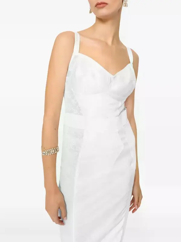 Dolce & Gabbana Corset Midi Dress With Lace Detail