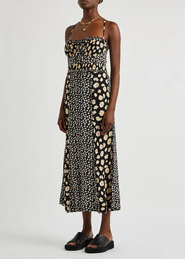 knee length dresses for ladies Womens Floral Tiered Dress