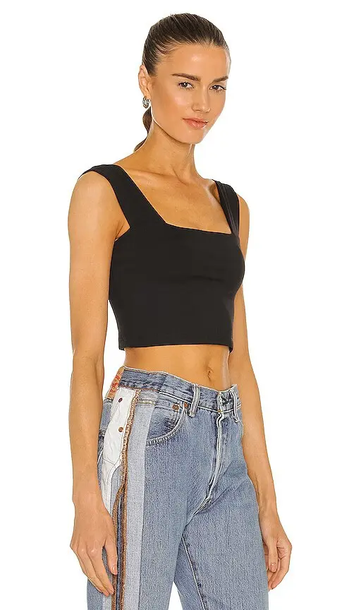 Susana Monaco Wide Strap Crop Top - Black