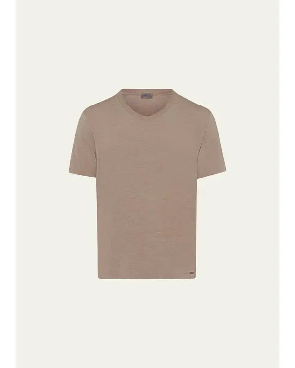 Hanro Casual V-neck T-shirt - Gray Pattern