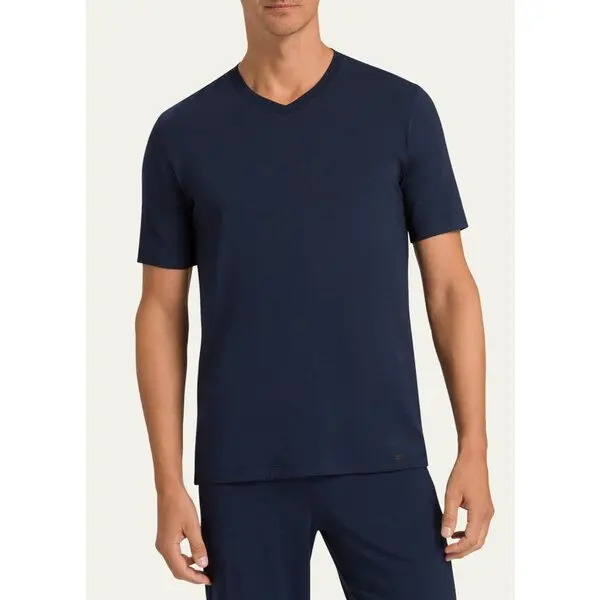 Hanro Casual V-neck T-shirt - Gray Pattern