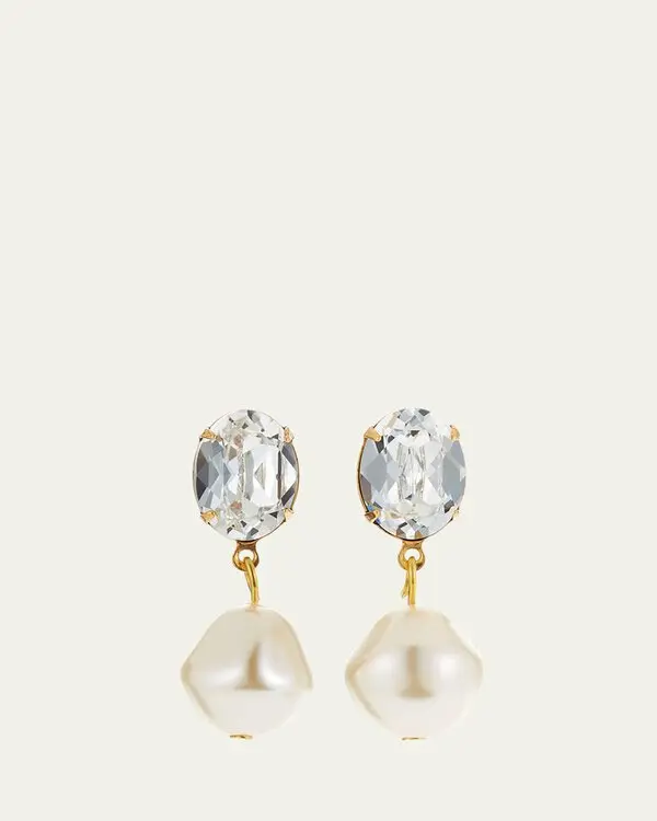 JENNIFER BEHR Tunis Crystal-pearl Drop Earrings - Clear