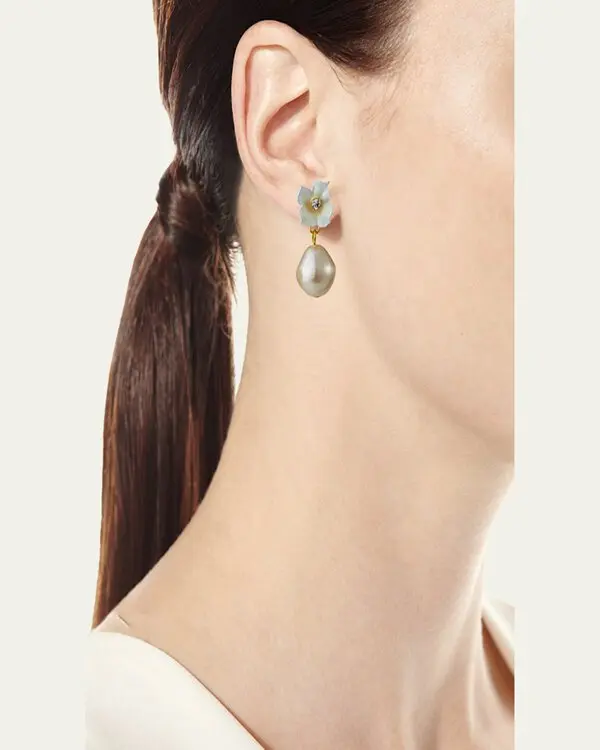 JENNIFER BEHR Tunis Crystal-pearl Drop Earrings - Clear