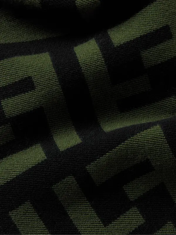 Fendi Logo-jacquard Wool And Silk-blend Scarf