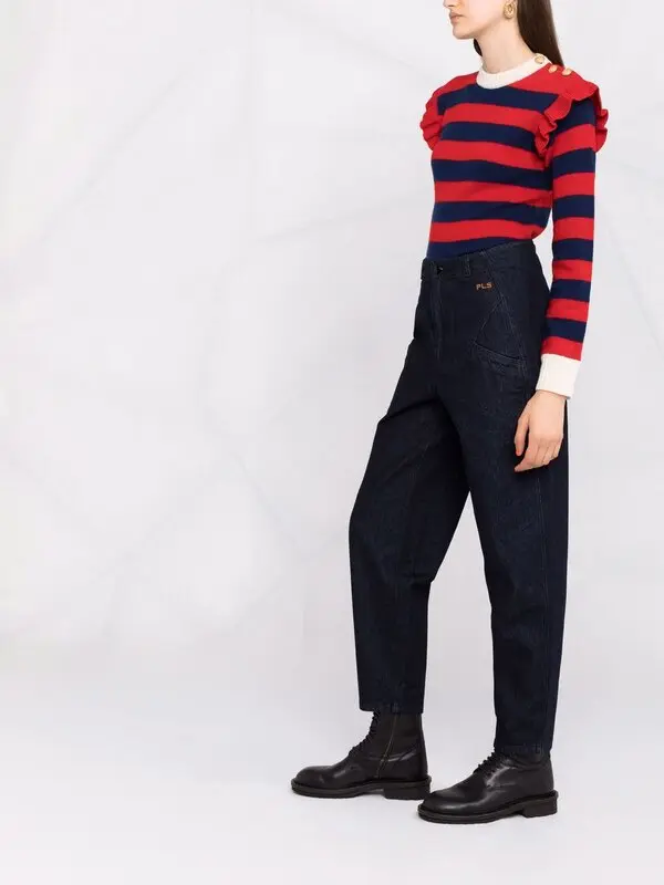 Philosophy Di Lorenzo Serafini Ruffle-trimmed Striped Jumper