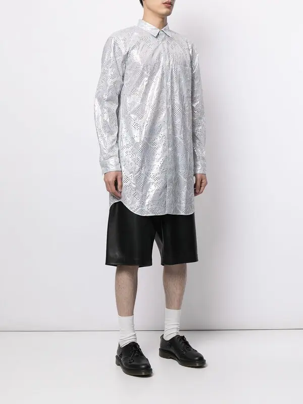 Comme Des Garçons Perforated-detail Long Shirt