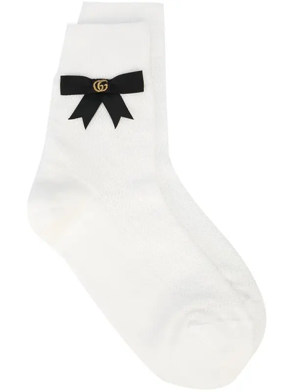 Gucci Gg-ebellished Bow Socks