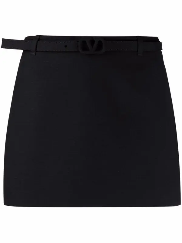 Valentino Garavani High-waisted Belted Skirt - Black