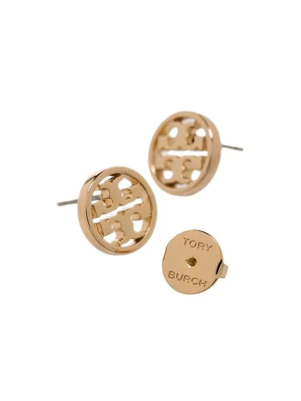 Tory Burch Miller Round Stud Earrings - Gold