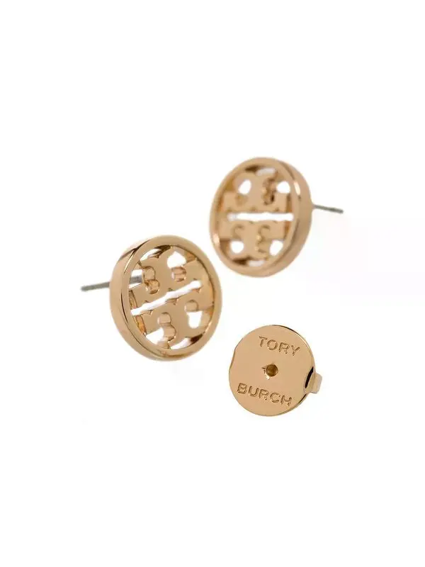 Tory Burch Miller Round Stud Earring - Metallic