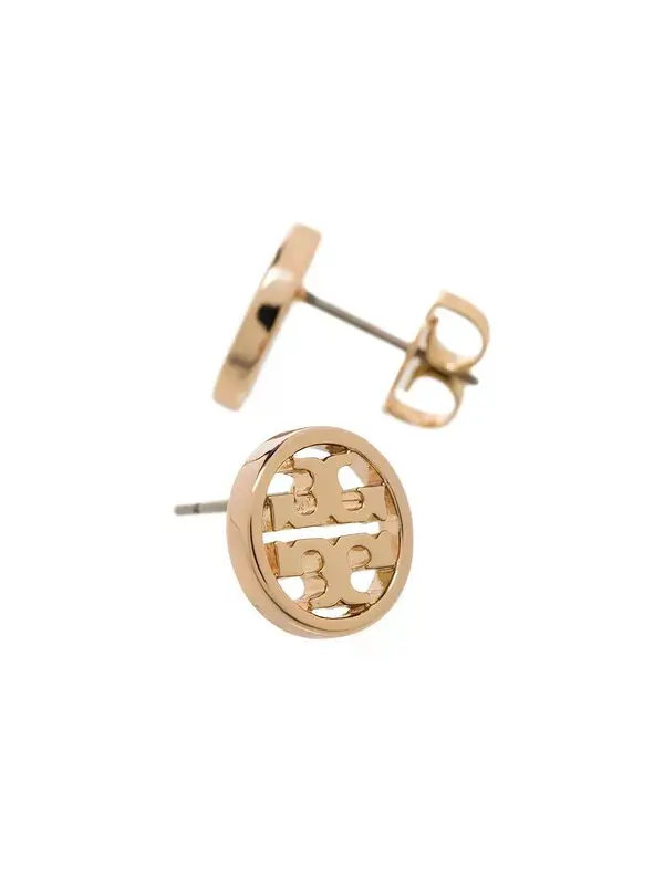 Tory Burch Miller Round Stud Earring - Metallic