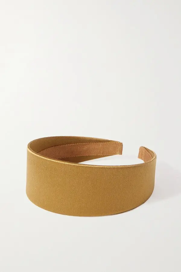 Jennifer Behr Layla Silk-Satin Headband - Metallic  display picture 1