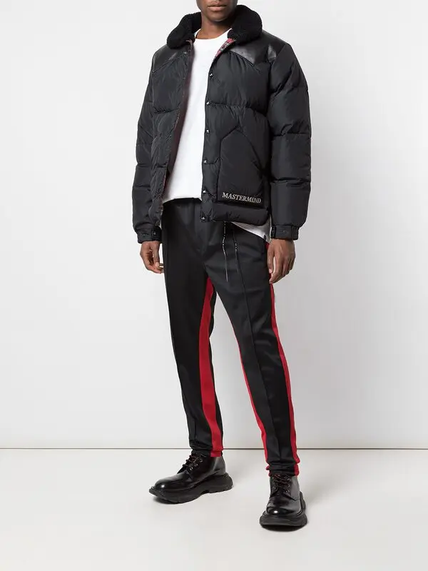 MASTERMIND WORLD Leather-panelled Puffer Coat