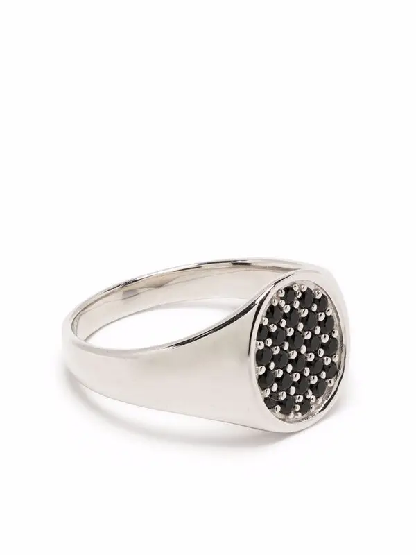 Tom Wood Mini Oval Spinel Signet Ring - Silver