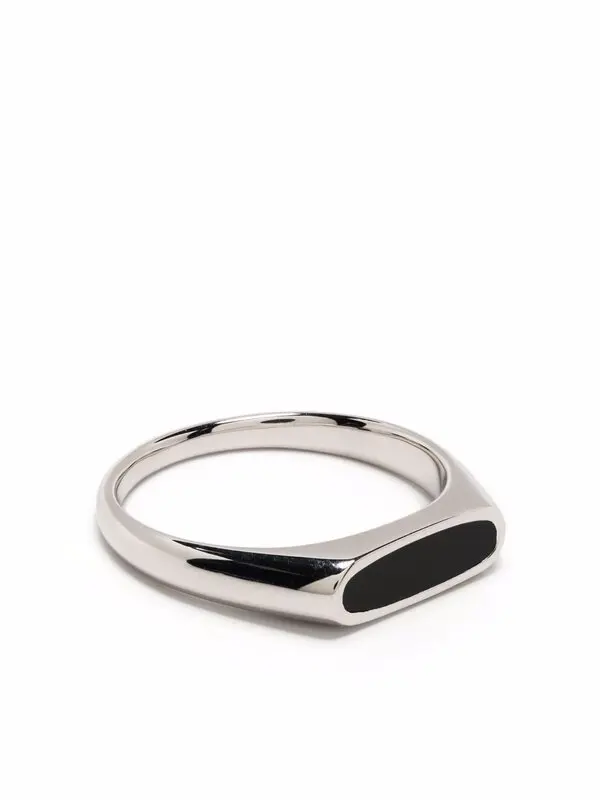 Tom Wood Mario Onyx Signet Ring - Silver