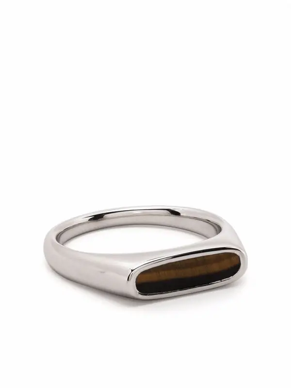 Tom Wood Mario Tiger Eye Ring - Silver