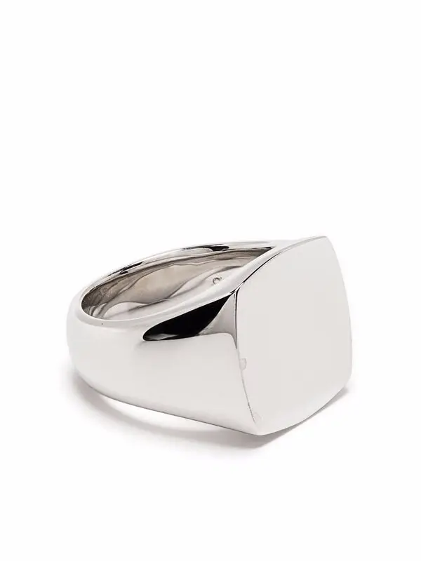 Tom Wood Cushion Polished Signet Ring - Silver