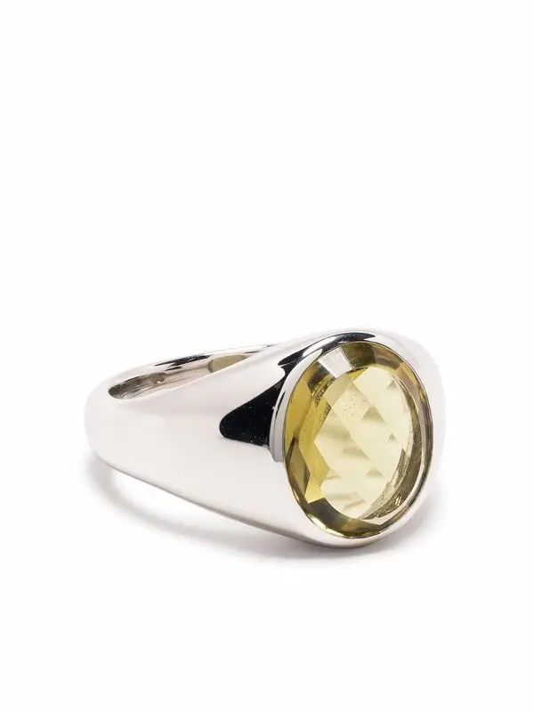 Tom Wood Lizzie Olive Quartz Ring - Silver | Editorialist