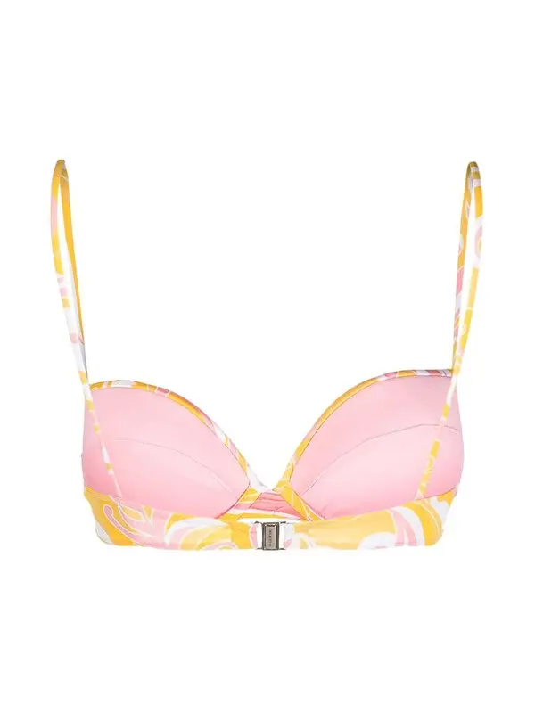 Emilio Pucci Albizia-print Padded Bikini Top