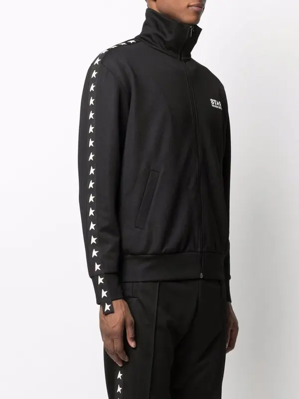GOLDEN GOOSE Logo-print Zip-fastening Sweatshirt - Black