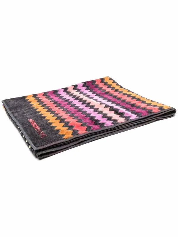 Missoni Zigzag Logo-knit Cotton Towel - Black