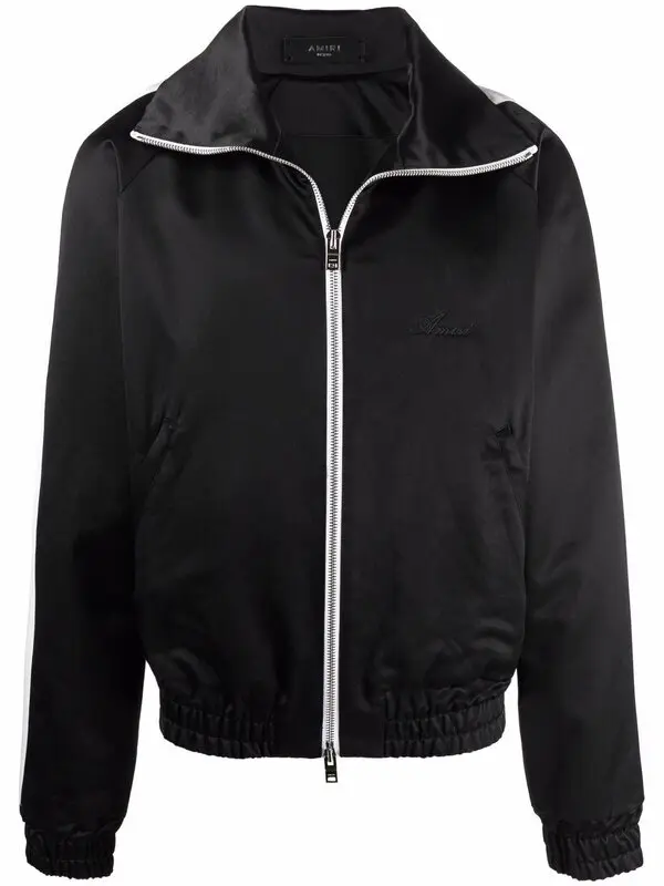 Amiri Zip-up Satin Track Jacket - Black