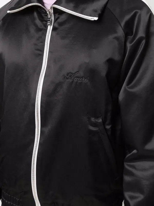 Amiri Zip-up Satin Track Jacket - Black
