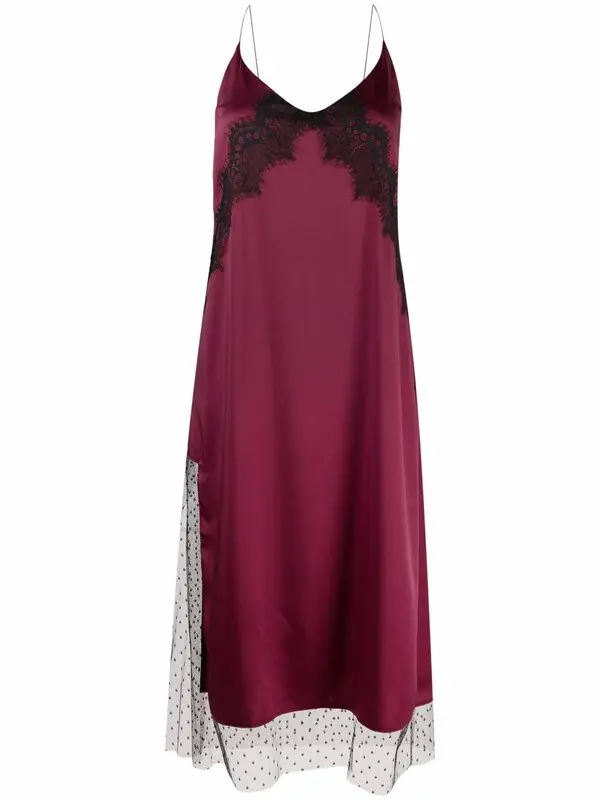Red Valentino Valentino Lace-Insert Slip Dress In Red - 41% Off |  Editorialist