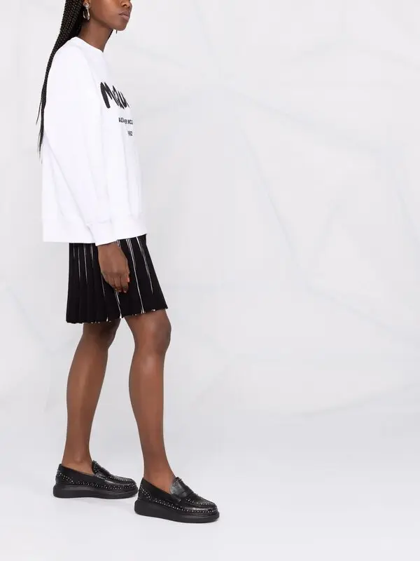 Alexander McQueen Logo-print Crew Neck Sweatshirt - White