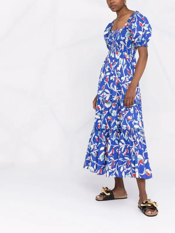 knee length dresses for ladies Tory Burch Women's Smocked Midi Dress